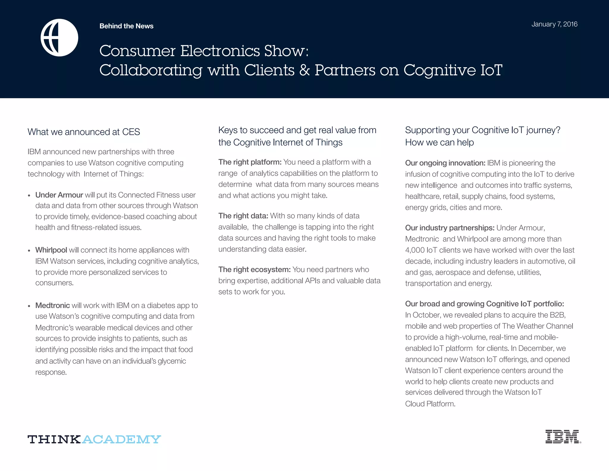Collaborating with Clients & Partners on Cognitive IoT | PPT