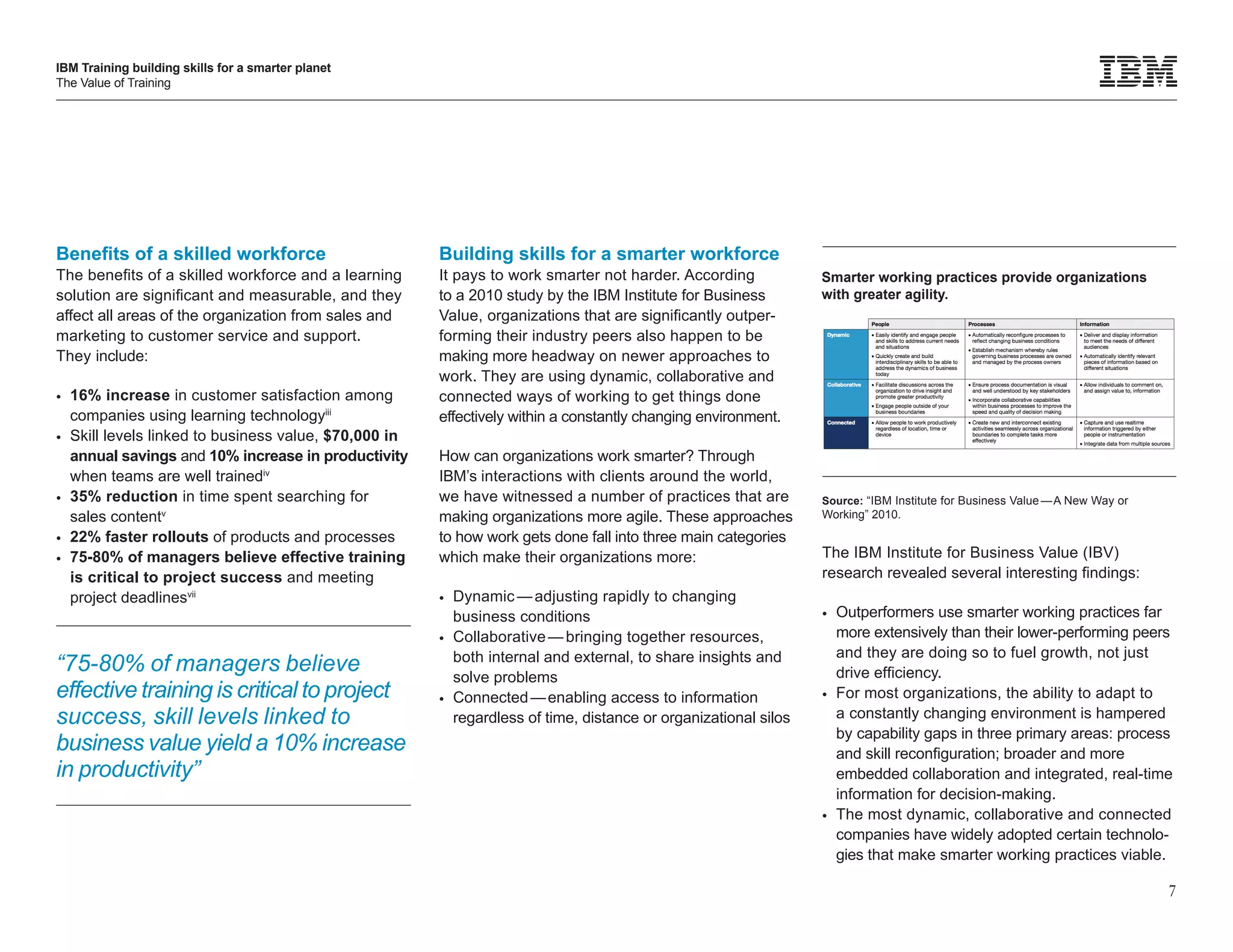 IBM: The Value of Training | PDF
