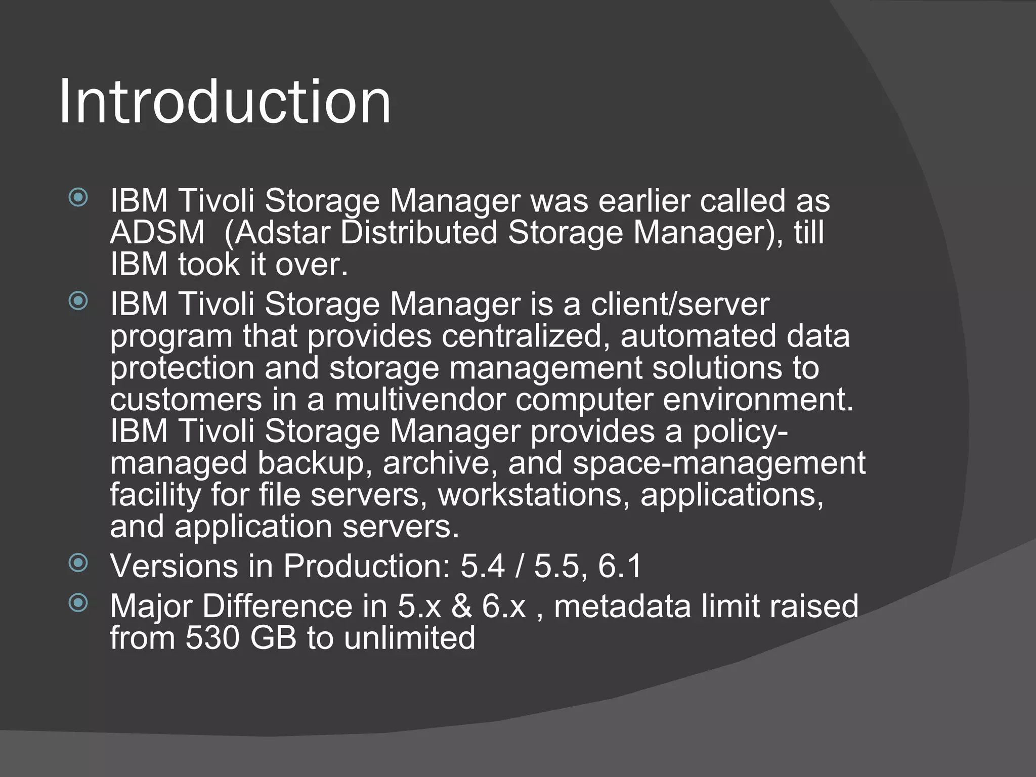 Basics of IBM Tivoli Storage Manager | PPT