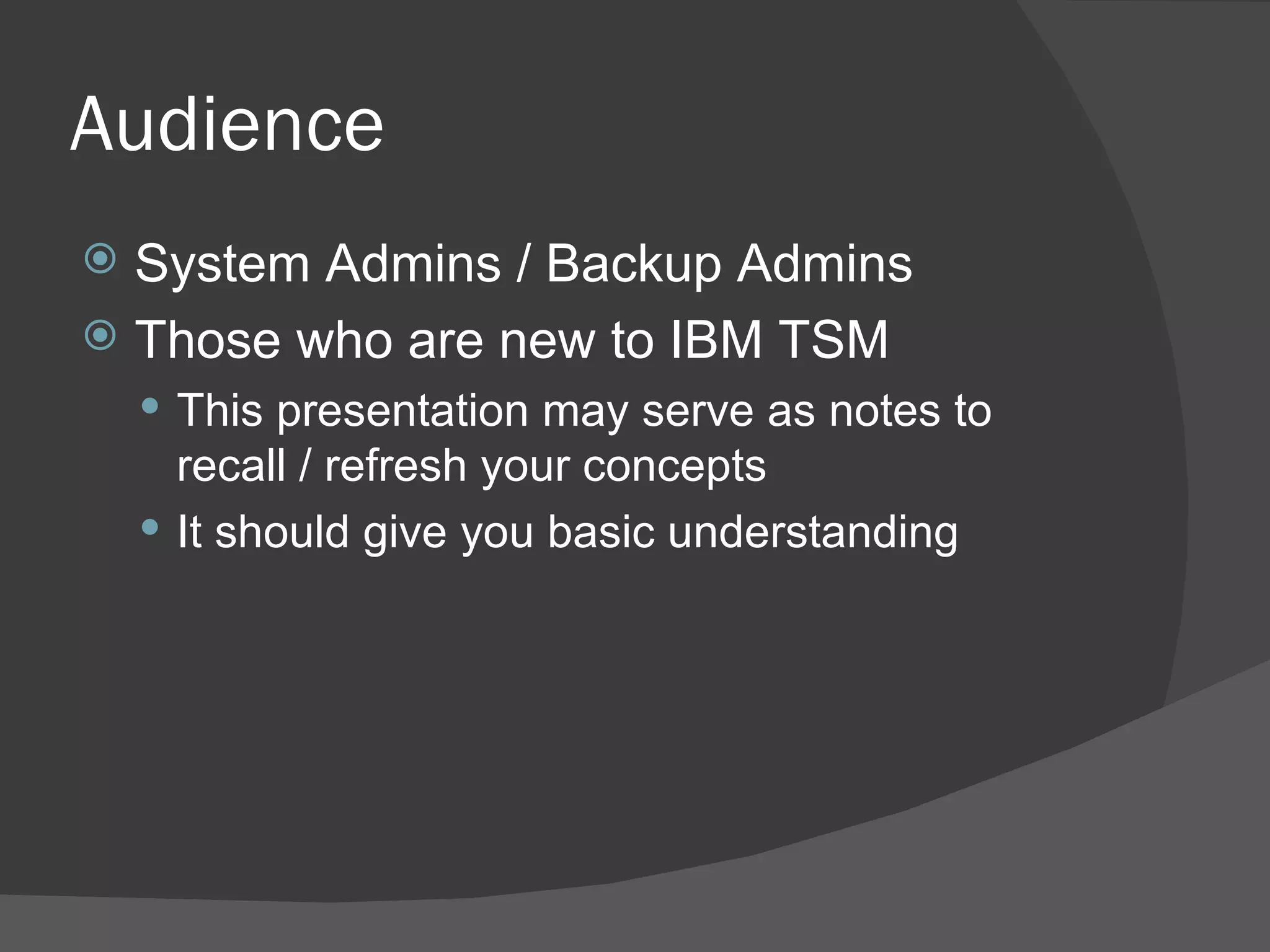 Basics of IBM Tivoli Storage Manager | PPT
