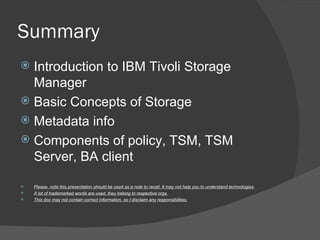 Basics of IBM Tivoli Storage Manager | PPT