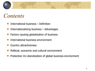 International Business Management unit 1 introduction | PPTX