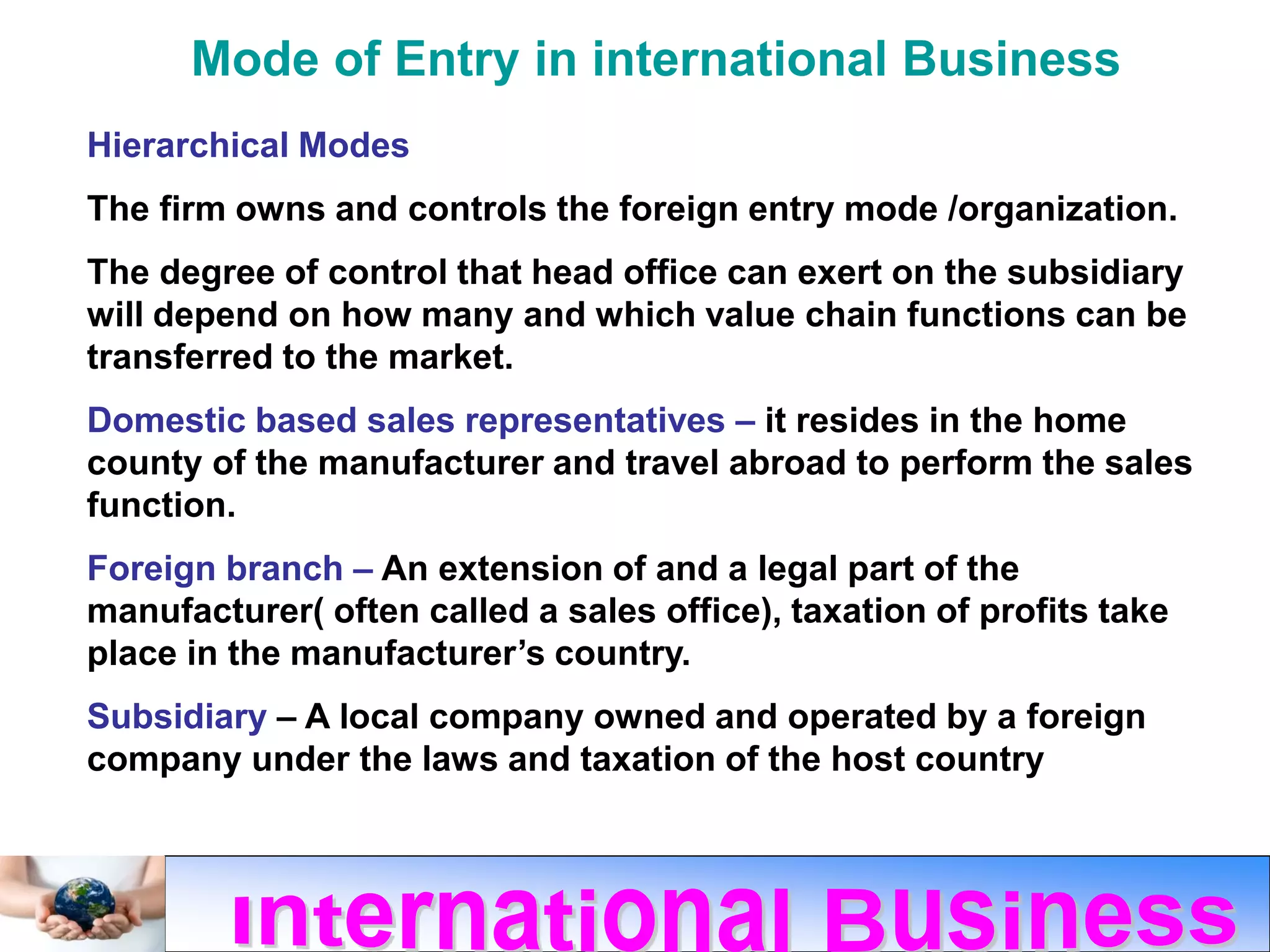 IBM _ Unit VI _ Modes of Entry.ppt