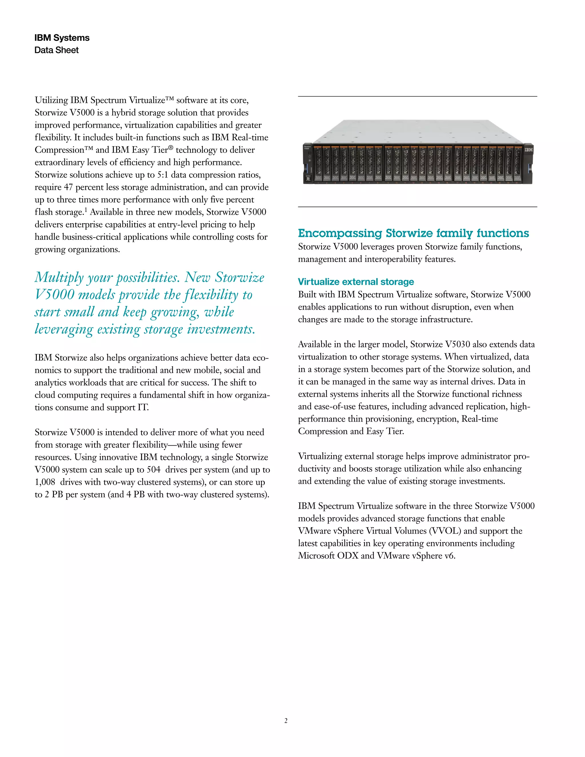 IBM v5000s datasheet | PDF