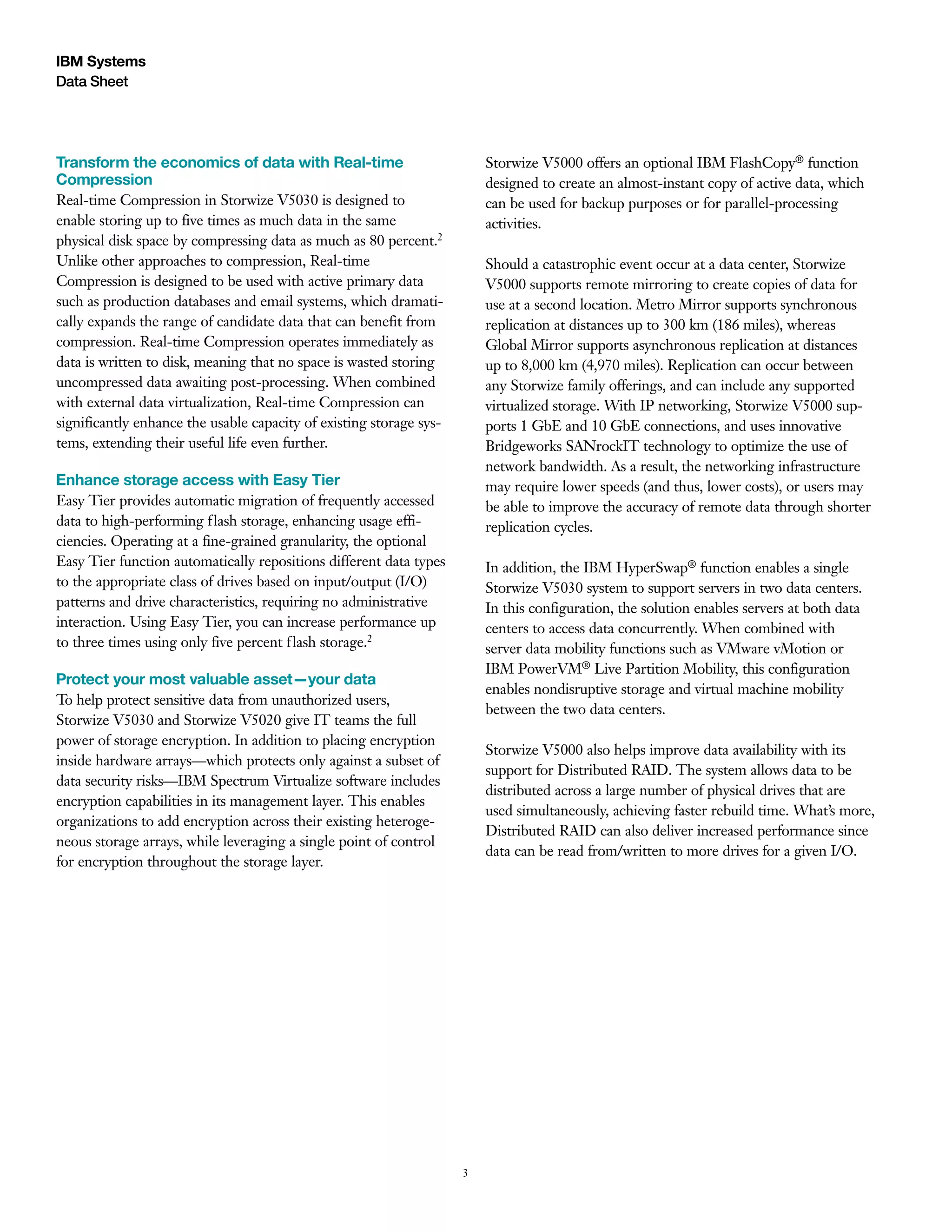 IBM v5000s datasheet | PDF