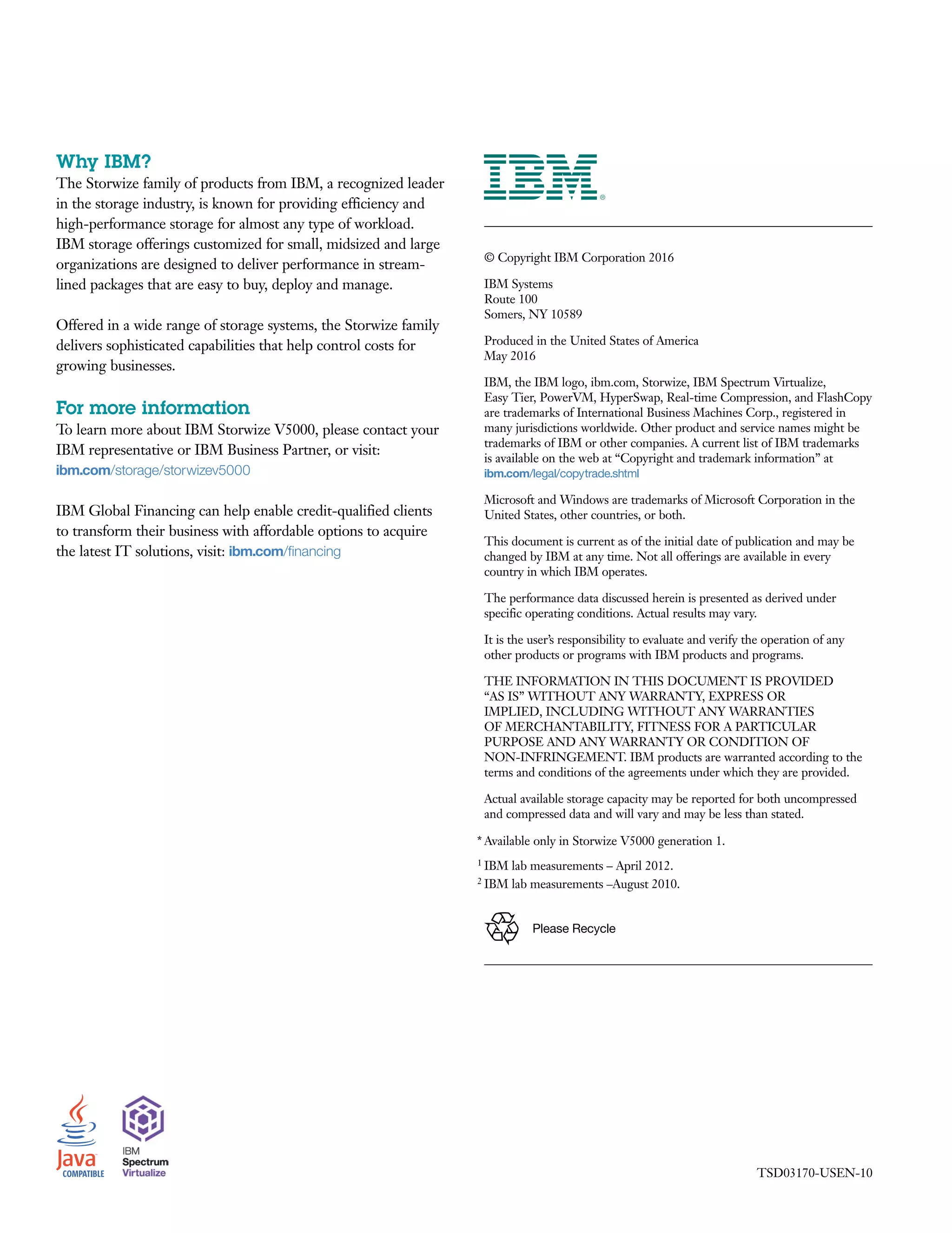 IBM v5000s datasheet | PDF