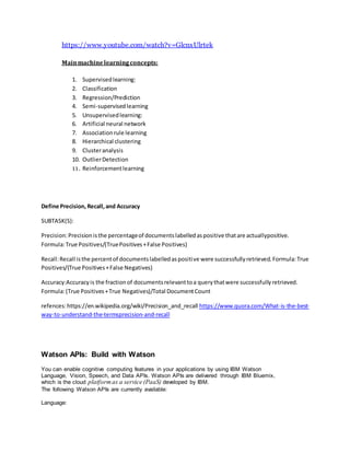 IBM Watson V3 Application Development- certification guide | PDF