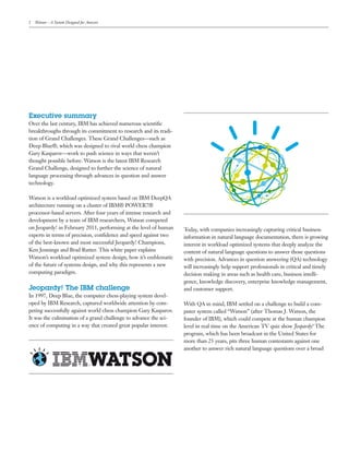 Ibm Watson Designed For Answers | PDF