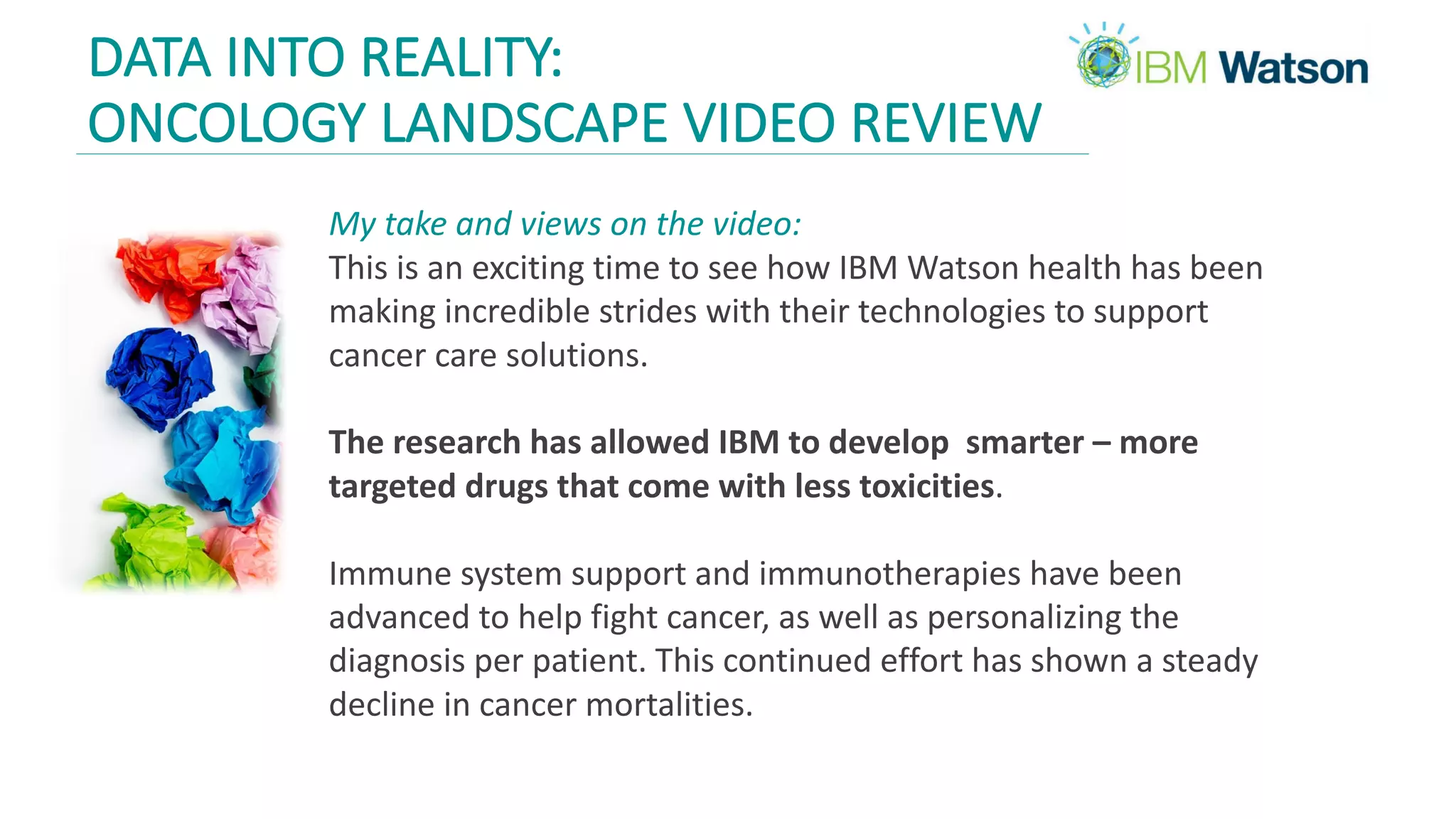 IBM Watson Health Oncology Case Study 2019 | PDF