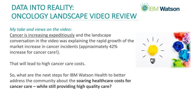 IBM Watson Health Oncology Case Study 2019 | PDF | Cancer | Diseases ...