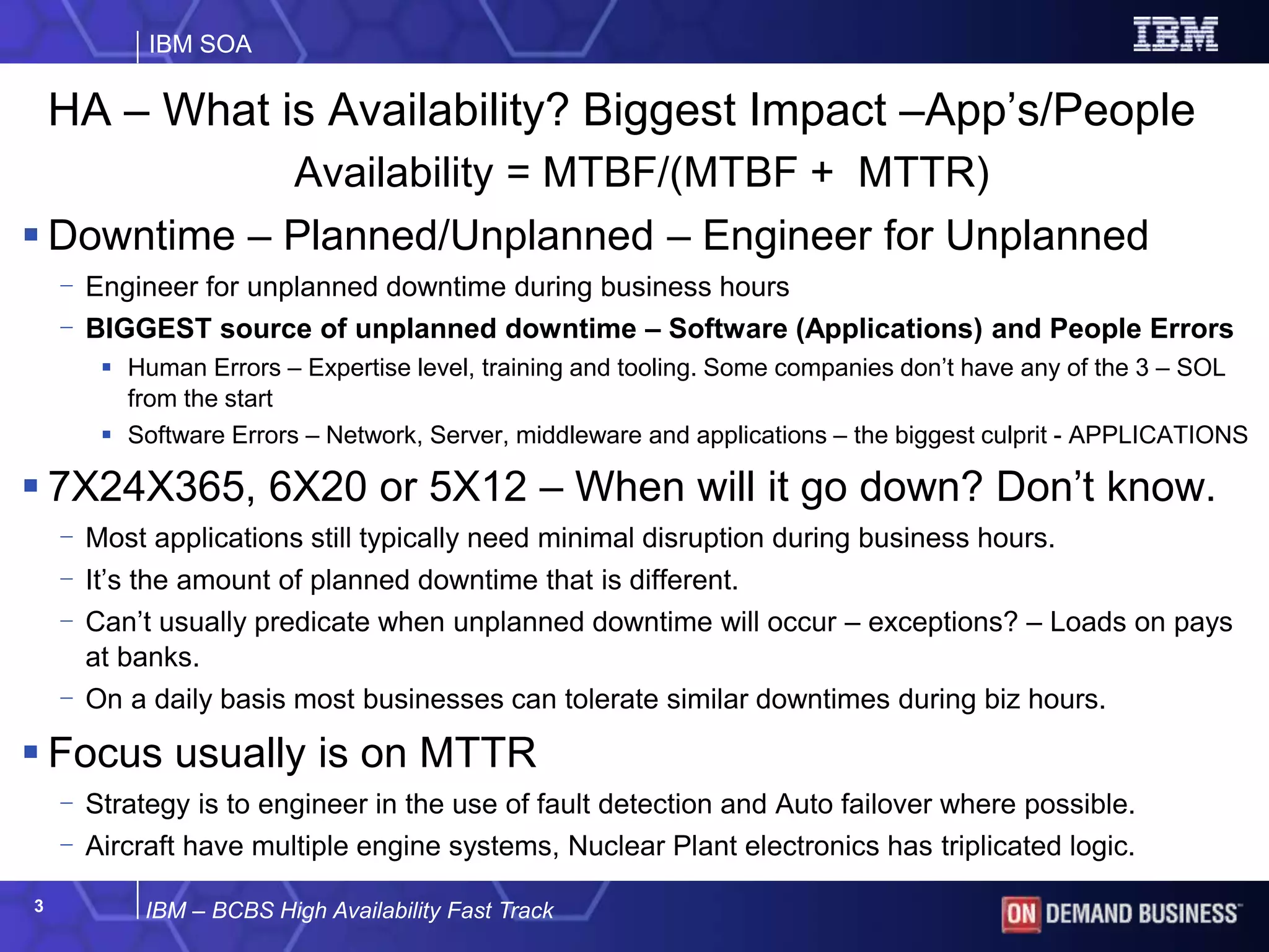 Toronix - IBM WebSphere HA & High Availability Concepts | PPT