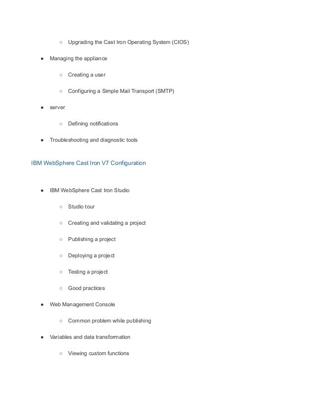 Ibm Websphere Cast Iron Training Pdf Databases Computer Software