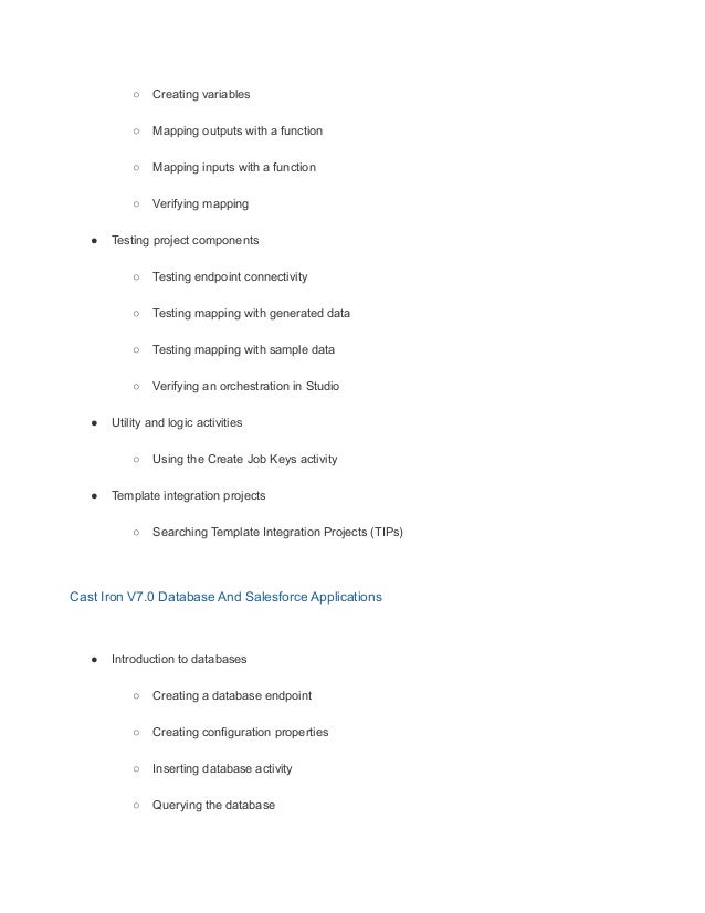 Ibm Websphere Cast Iron Training Pdf Databases Computer Software And Applications