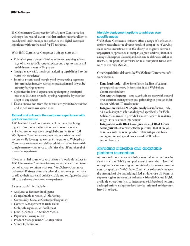 IBM WebSphere Commerce | PDF