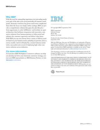 IBM WebSphere Commerce | PDF
