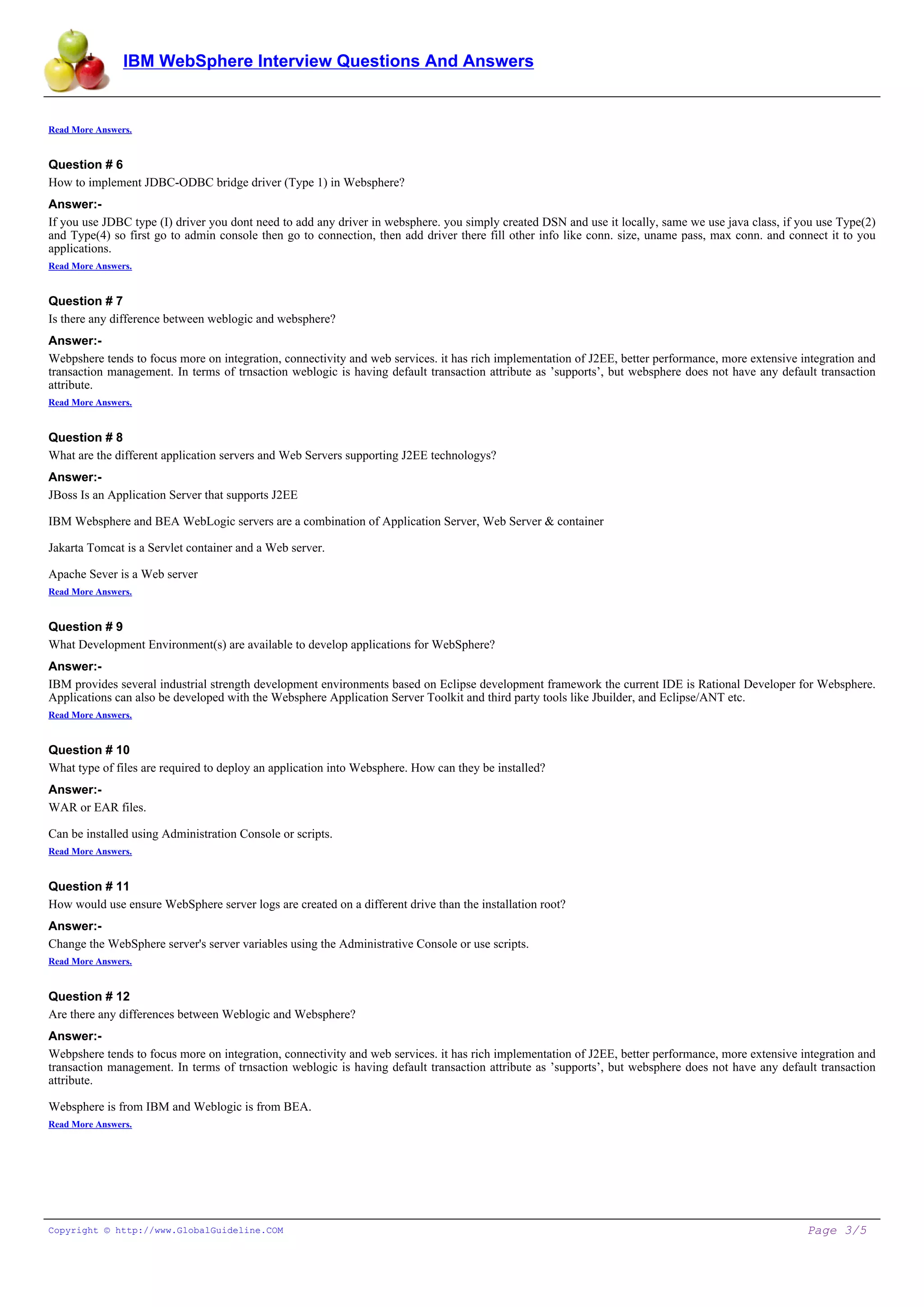 Ibm web sphere_job_interview_preparation_guide | PDF