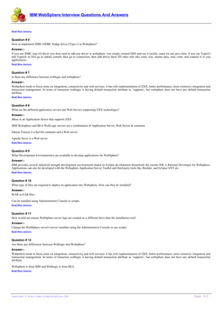 Ibm web sphere_job_interview_preparation_guide | PDF