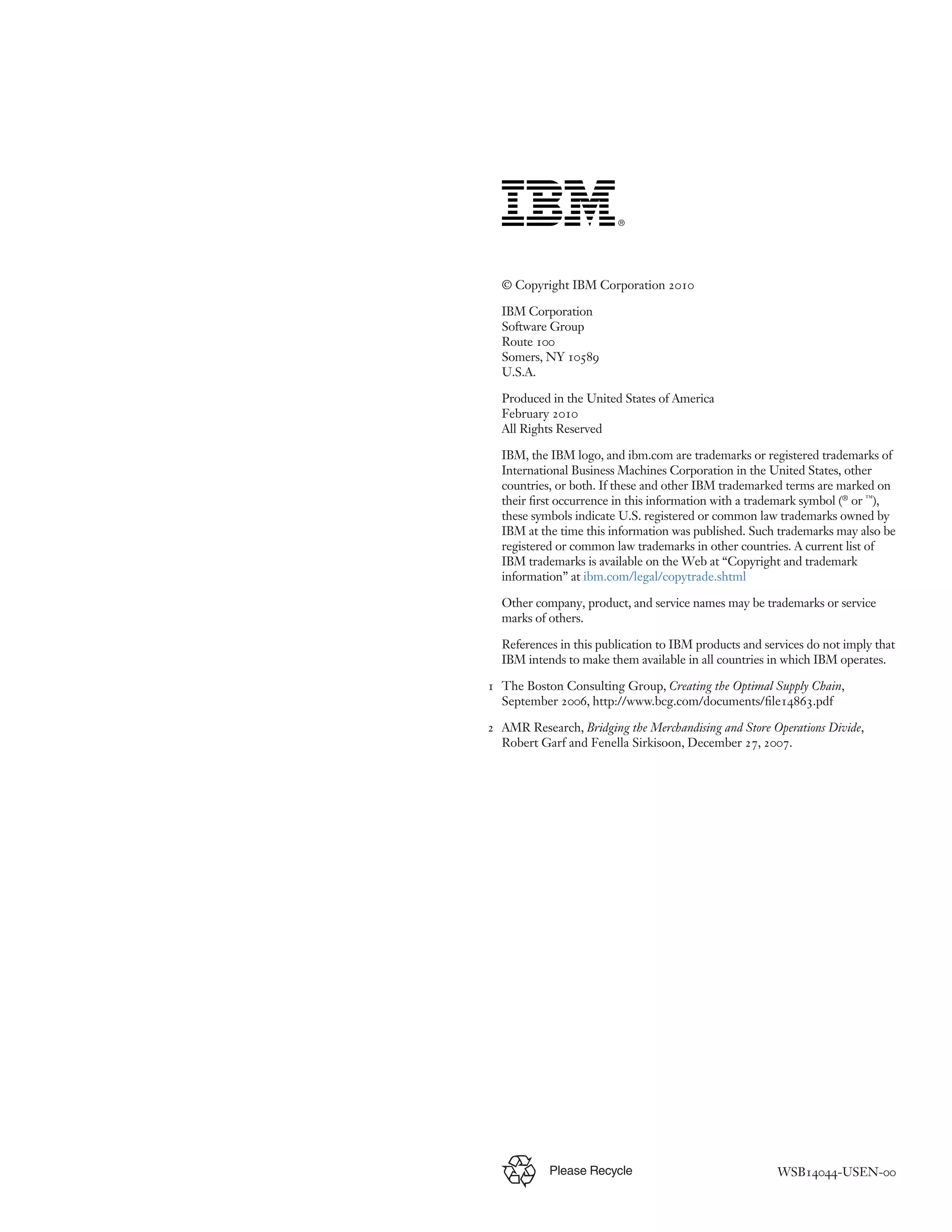 Ibm working smarter in retail | PDF