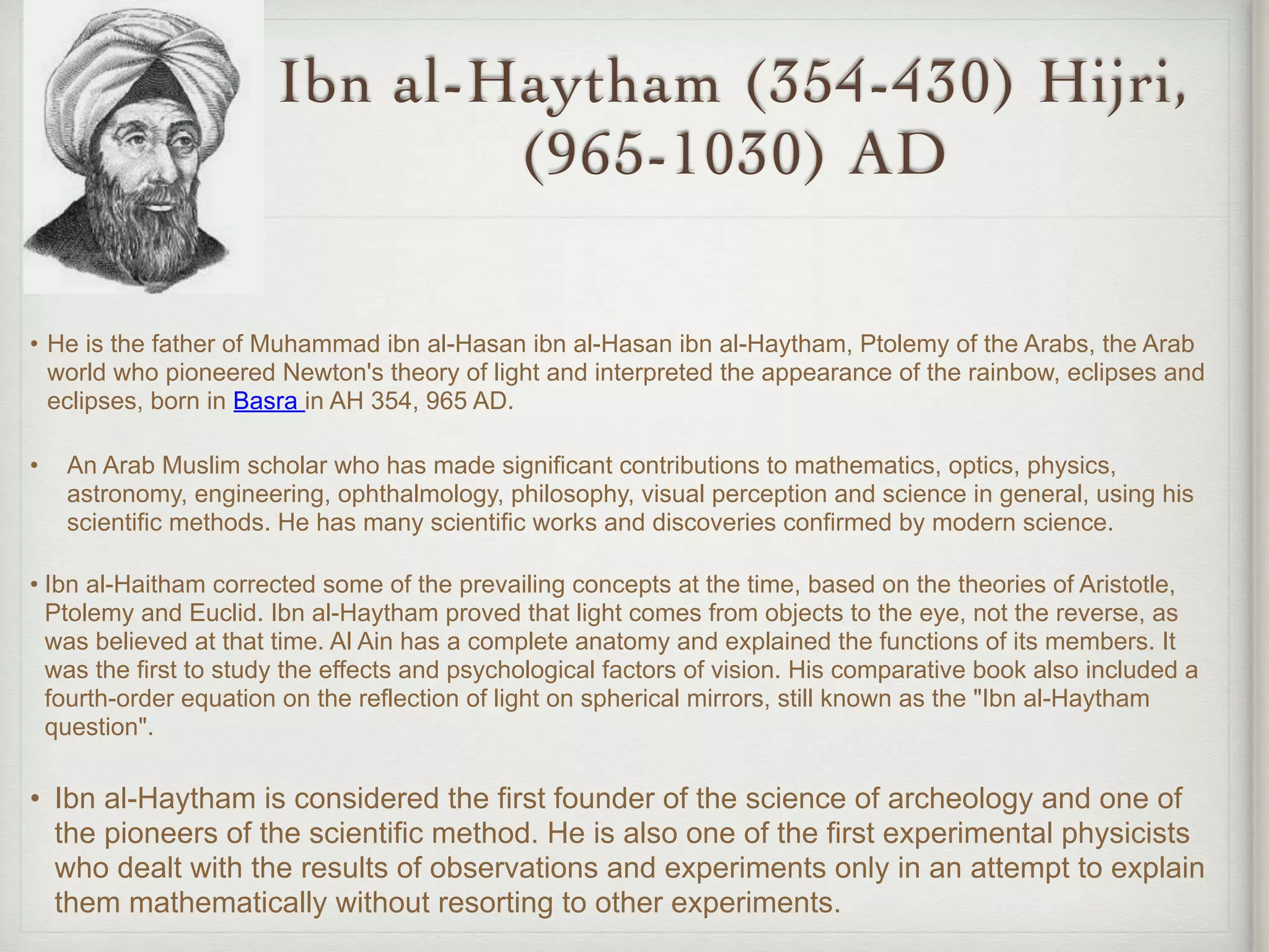 Ibn al Haytham (Abu - Optics) | PDF