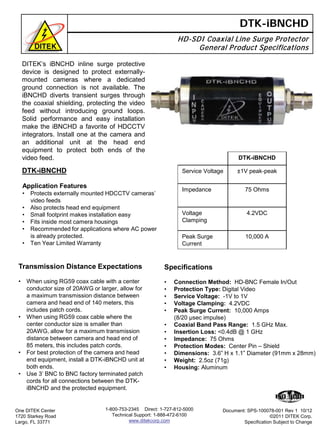 Ditek IBNCHD Data Sheet | PDF