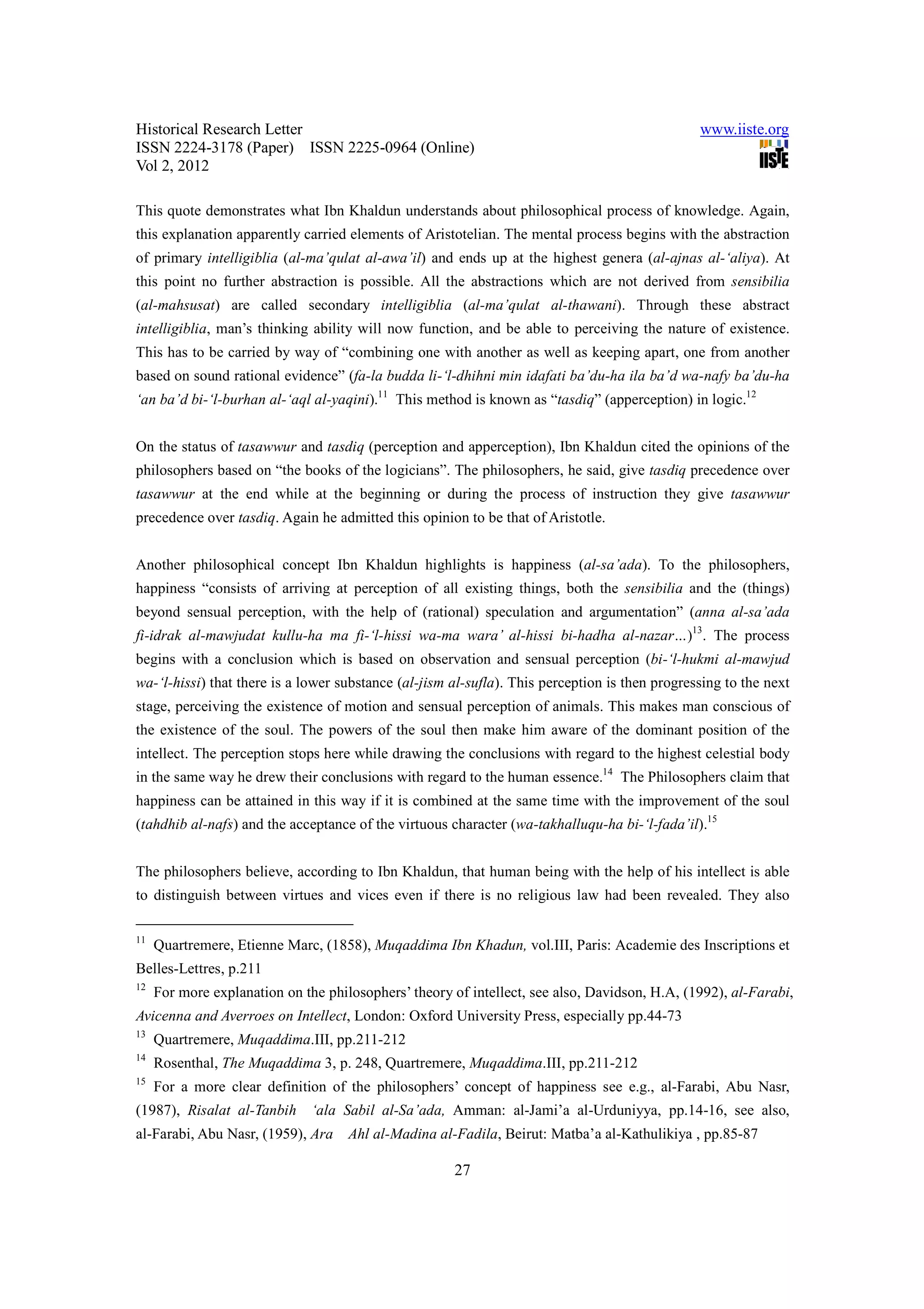 Ibn khaldun and the greek philosophy | PDF
