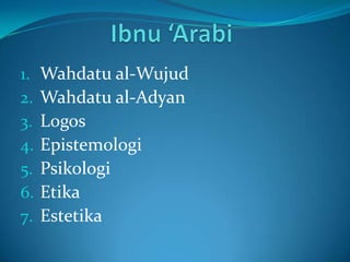 Ibnu ‘arabi | PPT