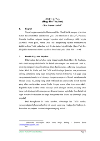 Ibnu Thufail (Makalah Usman Jambak) | DOCX