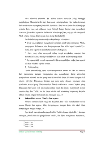 Ibnu Thufail (Makalah Usman Jambak) | DOCX