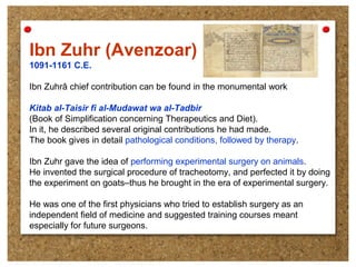 Ibn Zuhr (Avenzoar) | PPT | Surgery | Medical Health