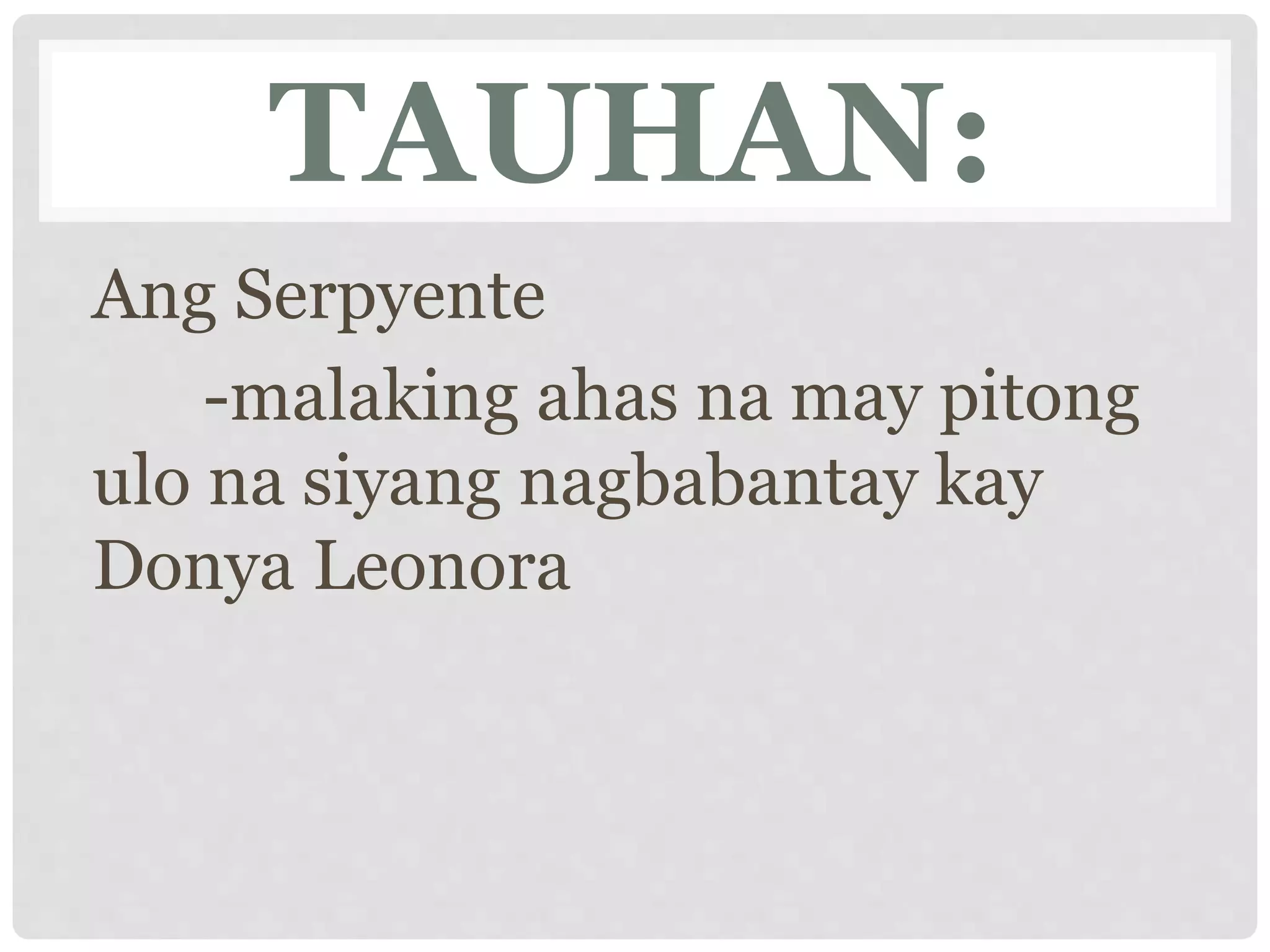 Ibong Adarna Serpyente Ibong Adarna Serpyente