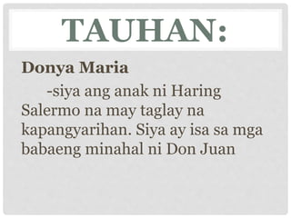 Ibong adarna mga tauhan | PPTX