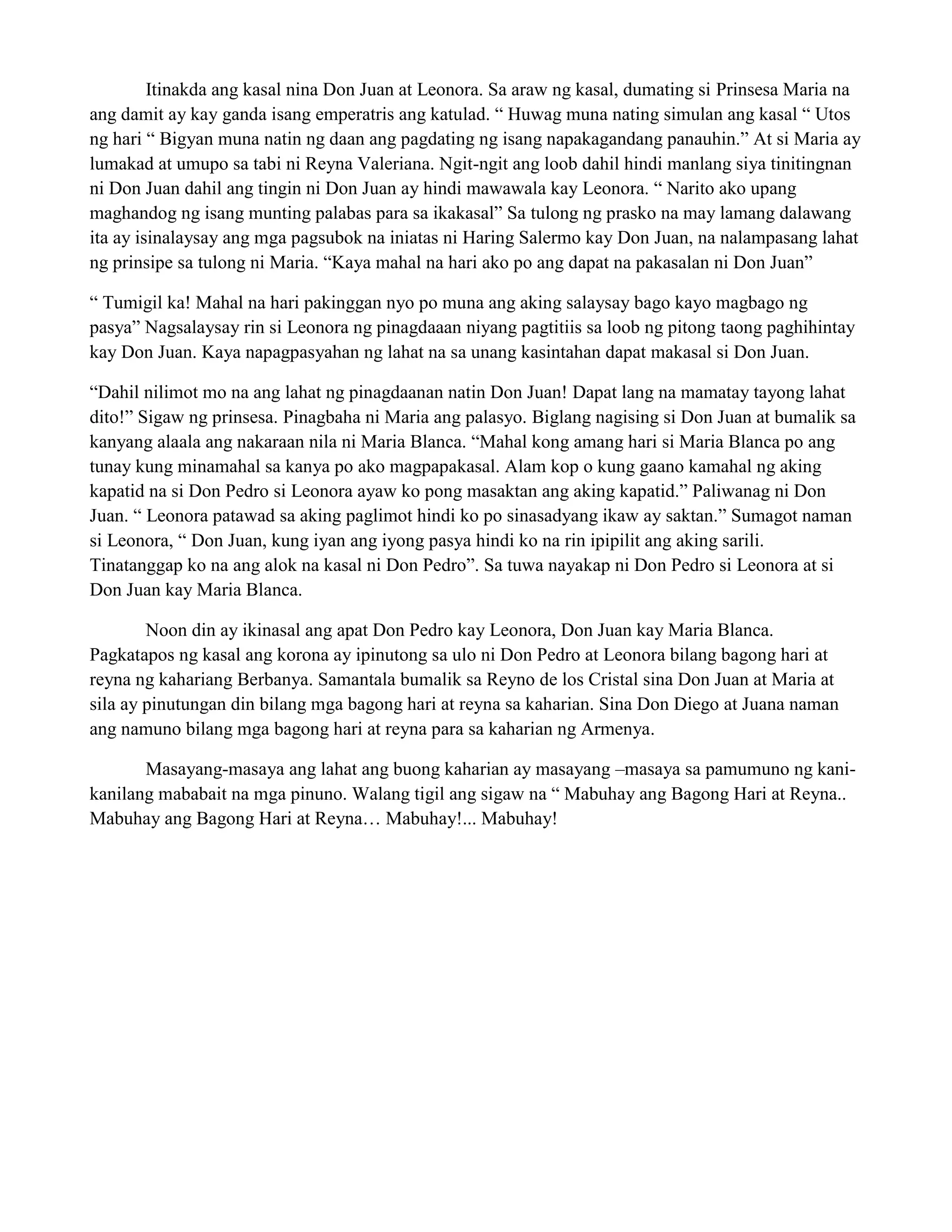 Ibong adarna buod ng 4 na yugto | DOCX