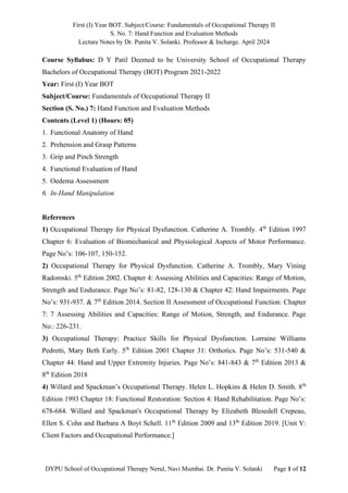 I BOT_FOT II_Hand Function Notes_Dr. Punita V. Solanki_April 2024.pdf