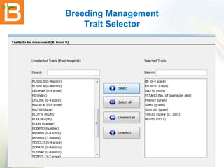 PAG XXII 2014 – The Breeding Management System (BMS) of the Integrated ...