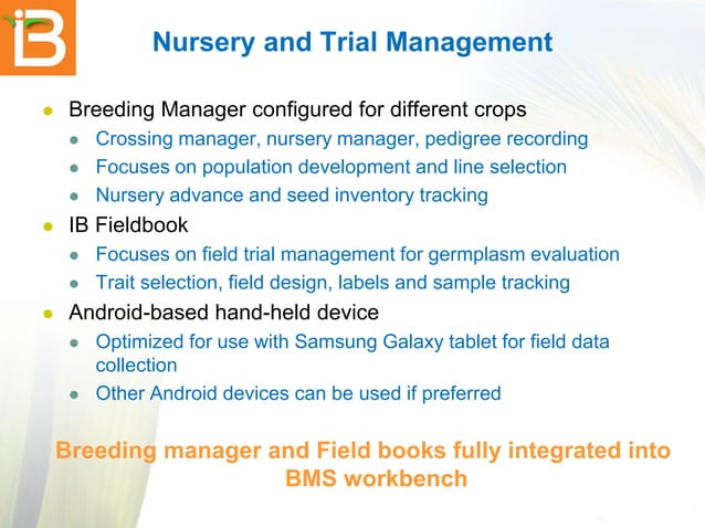PAG XXII 2014 – The Breeding Management System (BMS) of the Integrated ...
