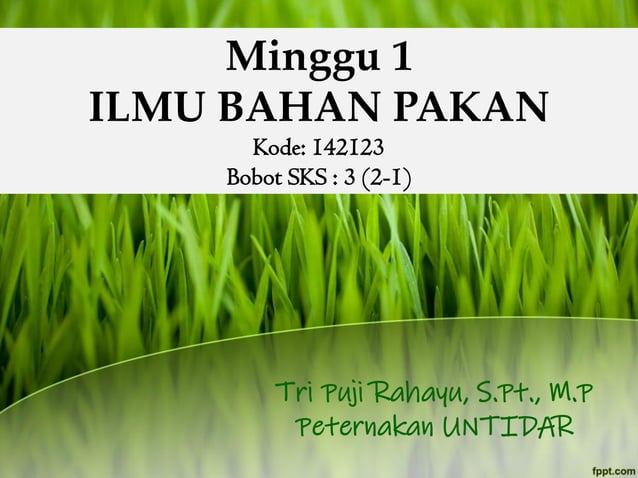 Ilmu bahan pakan ternak serta nutrisi ternak | PDF