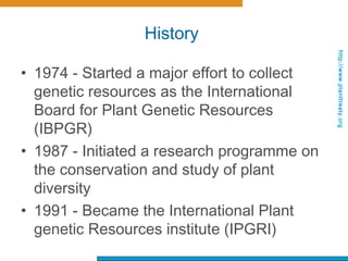 Ibpgr the international board for plant genetic resources | PPT