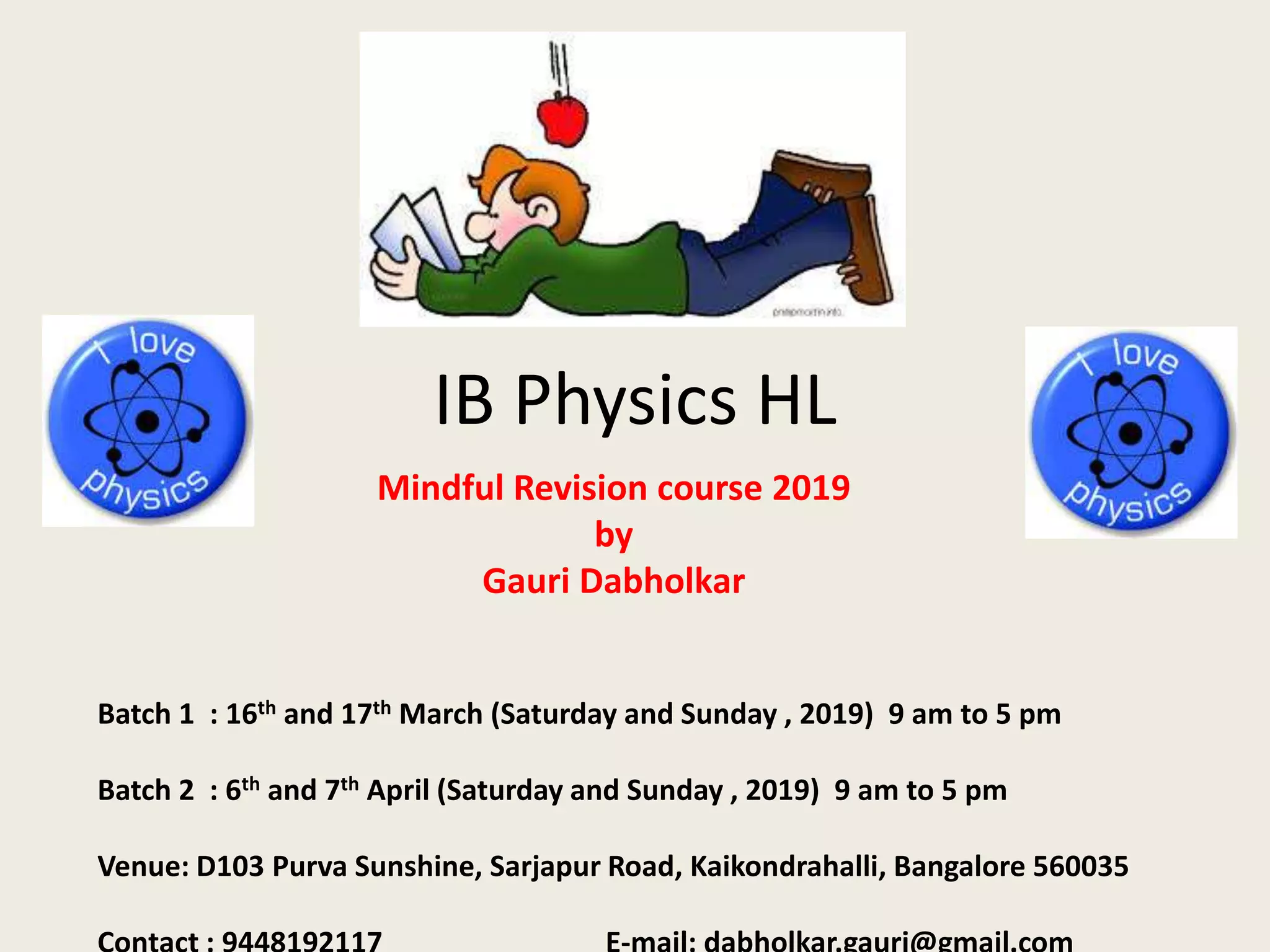 IB Physics mindful revision course | PPT