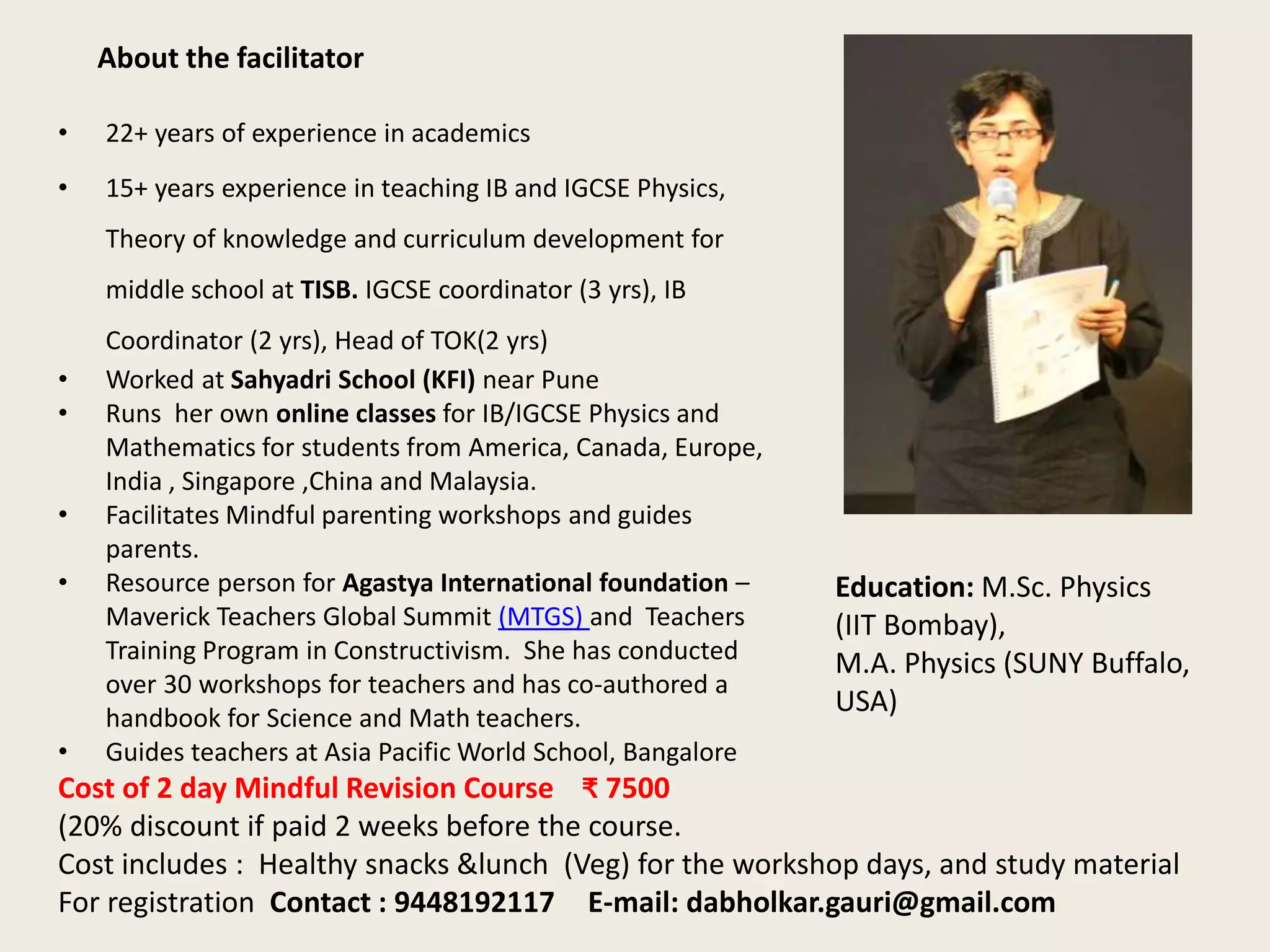 IB Physics mindful revision course | PPT