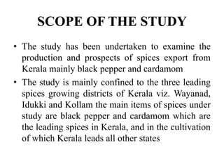 STUDY OF PRODUCTION AND PROSPECTS OF EXPORT OF SPICES FROM INDIA | PPTX