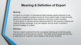 Preliminaries for Export and Import | PPT