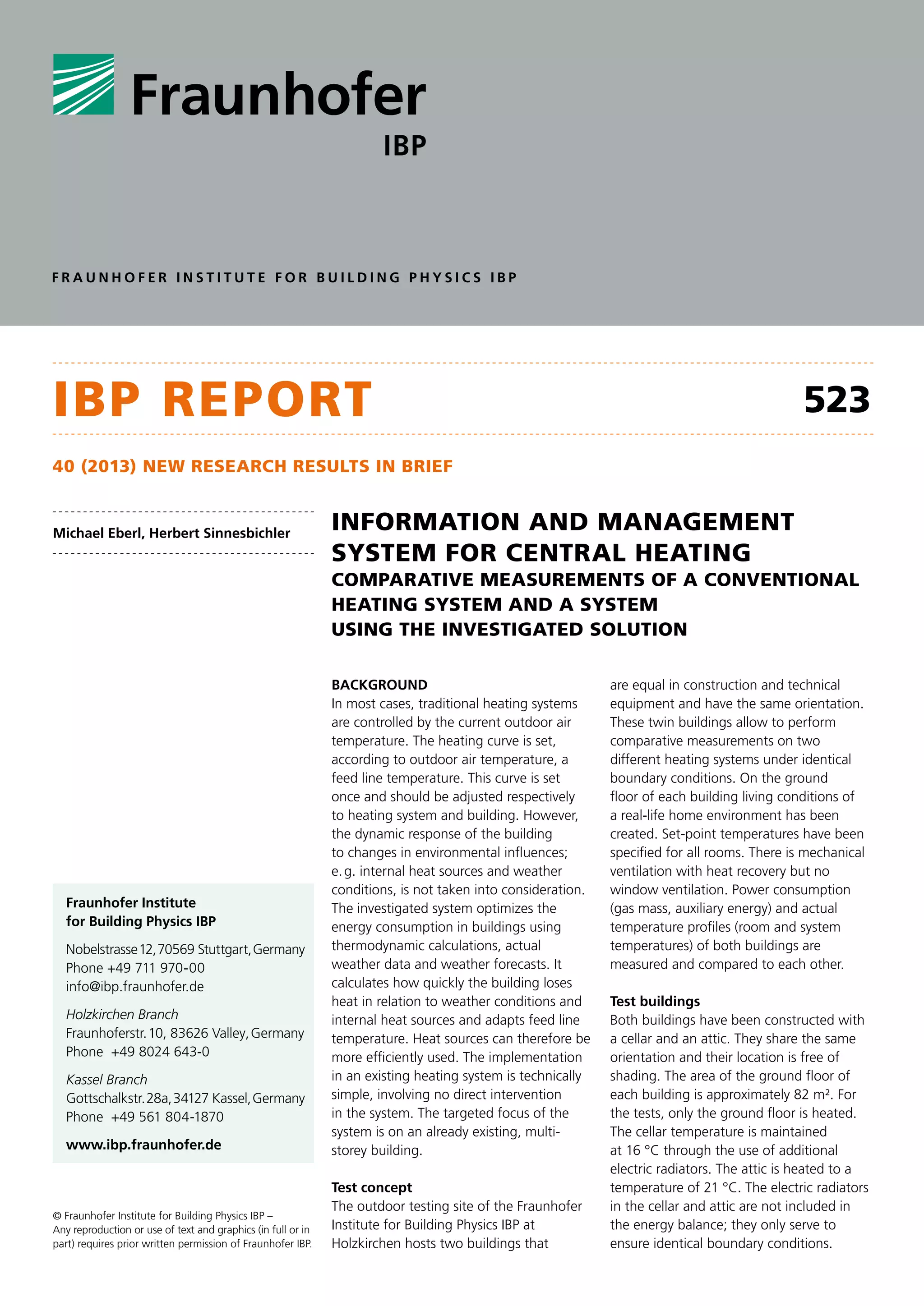 Fraunhofer IBP comparative tests with ecofective system EE2 | PDF