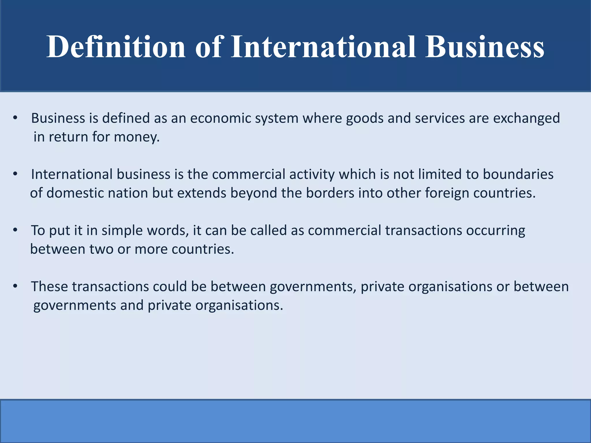 Introduction to International Business | PPTX