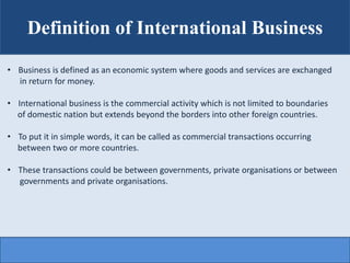 Introduction to International Business | PPTX