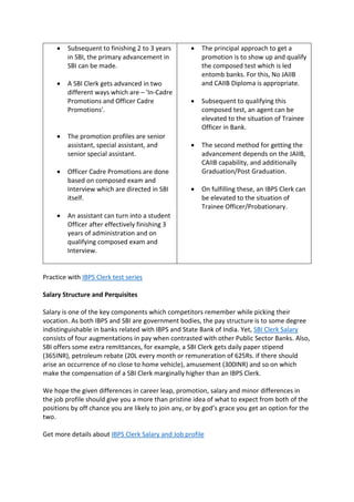 IBPS Clerk vs SBI Clerk | PDF