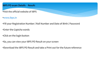 Ibps po exam details | PPTX | Educational Assessment | Education