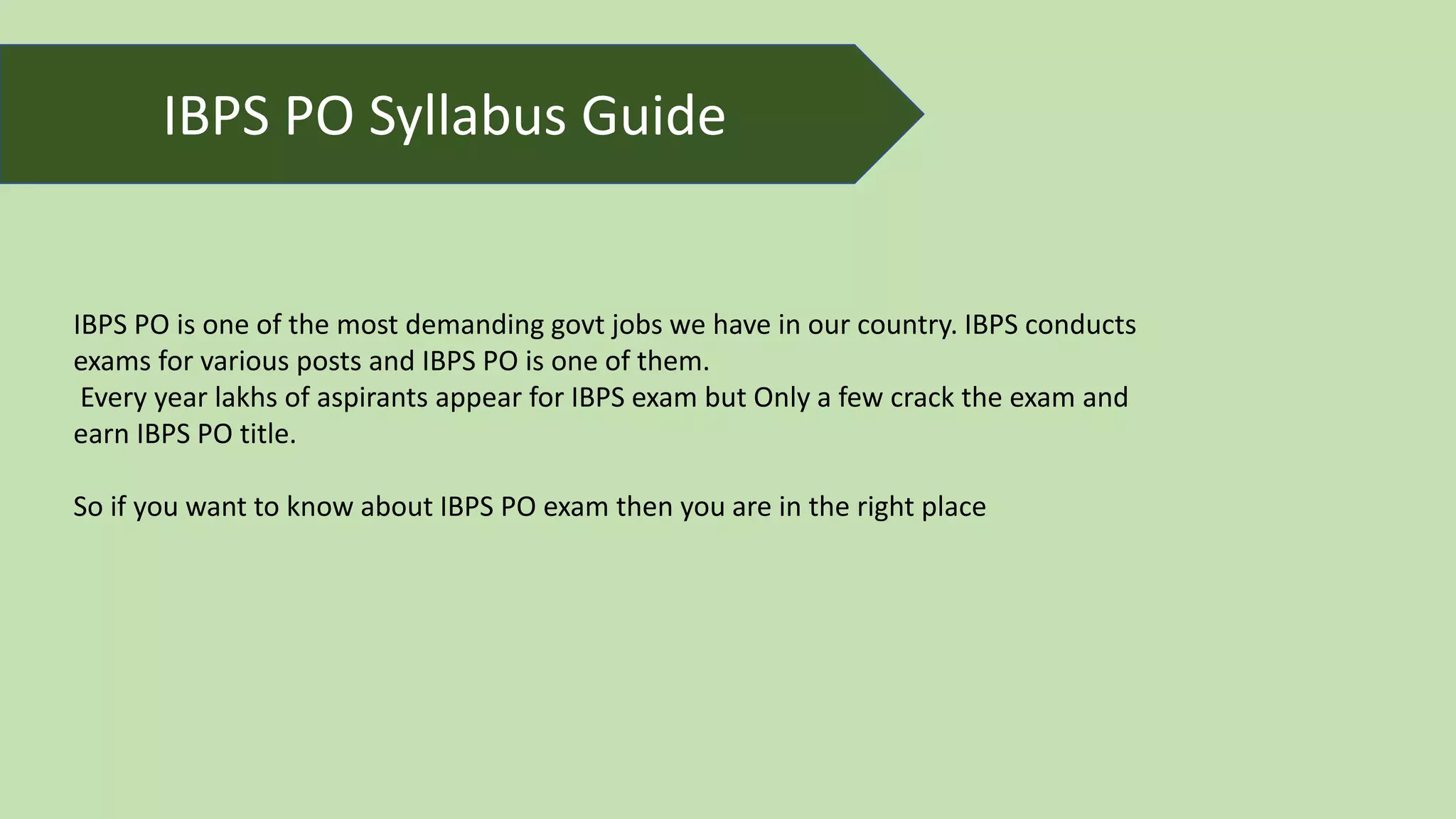Ibps po syllabus guide | PPTX