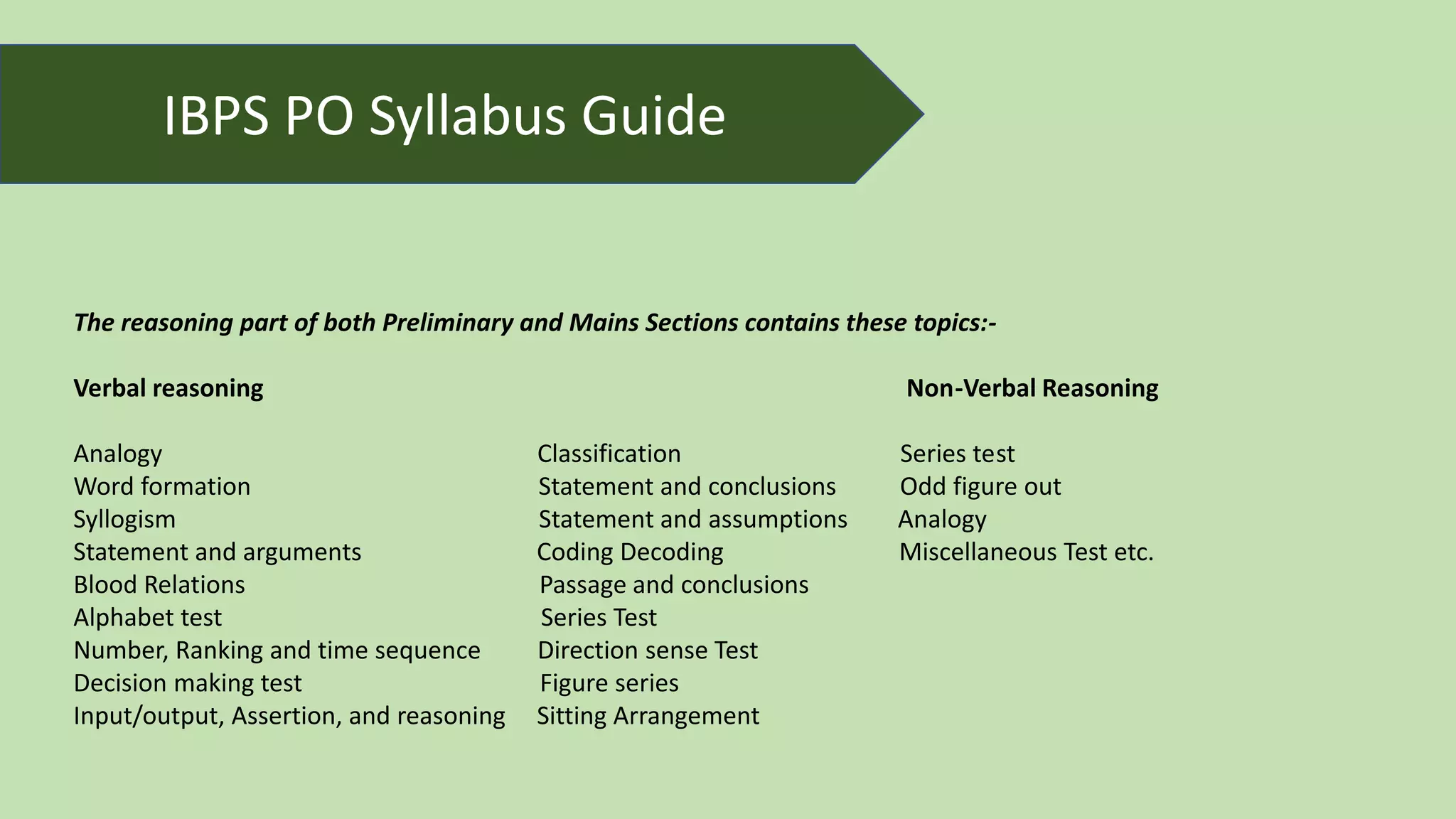 Ibps po syllabus guide | PPTX