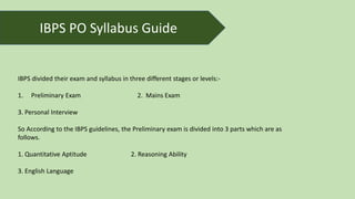 Ibps po syllabus guide | PPTX