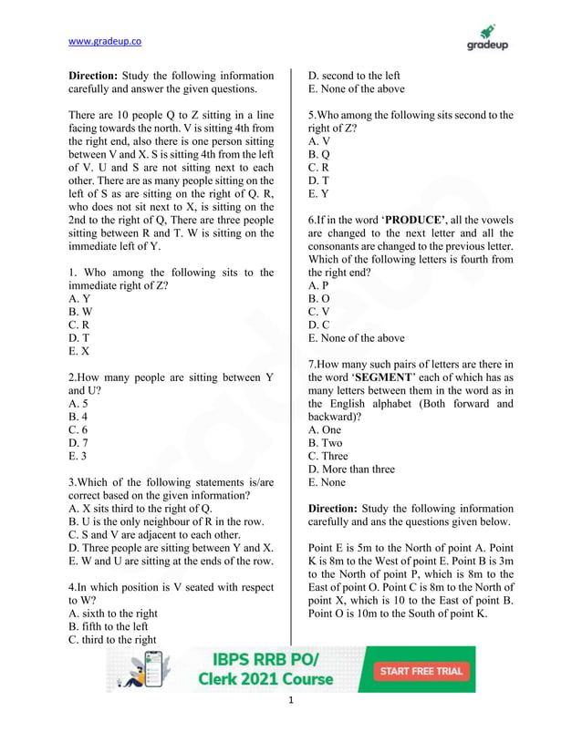 Ibps rrb officer_scale_1_prelims_2020_question_paper_53 | PDF | Educational Assessment | Education